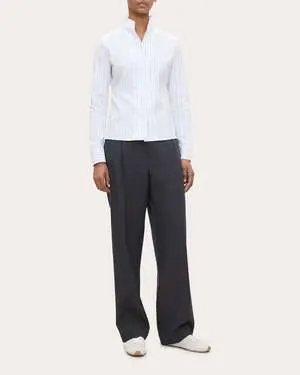 Theory Stripe Poplin Slim Tailored Shirt - Black
