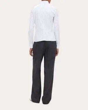 Theory Stripe Poplin Slim Tailored Shirt - Black