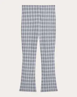 Theory Plaid High-rise Cropped Kick Pants - Grey