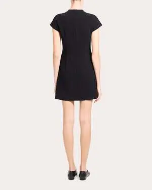 Theory Seamed Crepe A-line Mini Dress