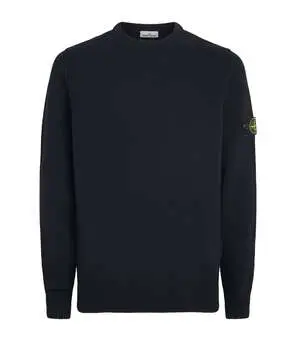 Stone Island Virgin Wool-blend Compass Sweater - Black