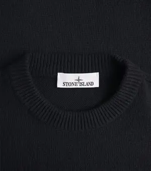 Stone Island Virgin Wool-blend Compass Sweater - Black