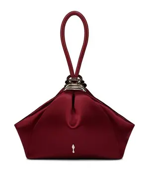 CHRISTIAN LOUBOUTIN Sabrina Pouch Small Neoprene Satin Clutch Bag - Red