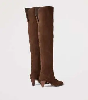 Ralph Lauren Suede Harlee Knee-high Heeled Boots 55