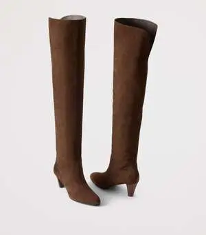 Ralph Lauren Suede Harlee Knee-high Heeled Boots 55