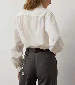 Ralph Lauren Poplin Tie-neck Dara Blouse
