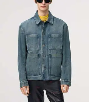 Loewe Leather-patch Denim Jacket