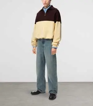 Loewe Two-tone Quarter-zip Sweater - Brown