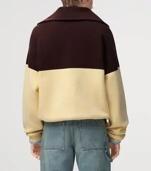 Loewe Two-tone Quarter-zip Sweater - Brown