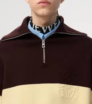 Loewe Two-tone Quarter-zip Sweater - Brown