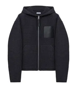 Loewe Wool-silk Tweed Hooded Jacket