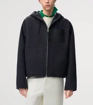 Loewe Wool-silk Tweed Hooded Jacket