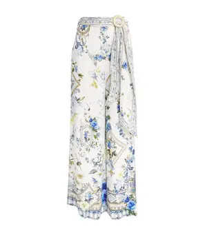 Camilla Scarf Belt Wide-leg Trousers