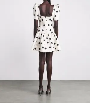 Rebecca Vallance Satin Polka Dot Bacio Mini Dress