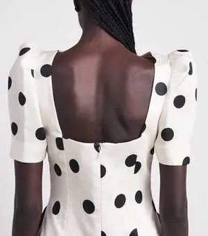 Rebecca Vallance Satin Polka Dot Bacio Mini Dress