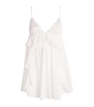 FLEUR DU MAL Silk Lily Babydoll Slip Dress - Ivory