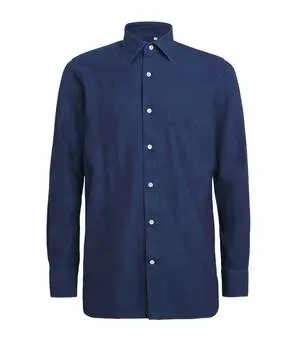 100HANDS Denim Washed Shirt - Blue