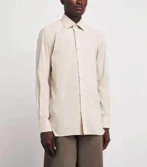 100HANDS Cotton-silk-wool Stripe Shirt