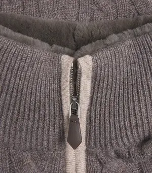 N.peal Cashmere Cable-knit Quarter-zip Sweater