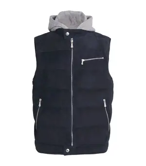 Eleventy Down-filled Suede Gilet