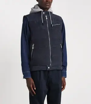Eleventy Down-filled Suede Gilet