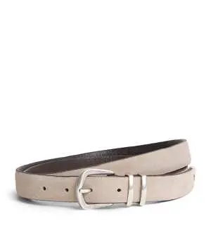Eleventy Suede Belt - Beige