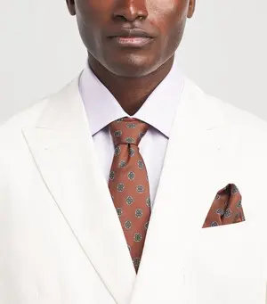 Corneliani Silk Necktie And Pocket Square Set