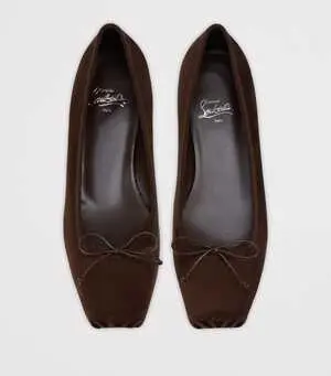 CHRISTIAN LOUBOUTIN Cassia Nodo Suede Ballet Flats