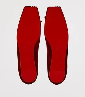 CHRISTIAN LOUBOUTIN Cassia Nodo Suede Ballet Flats - Red