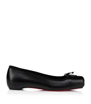 CHRISTIAN LOUBOUTIN Cassia Nodo Leather Ballet Flats - Black