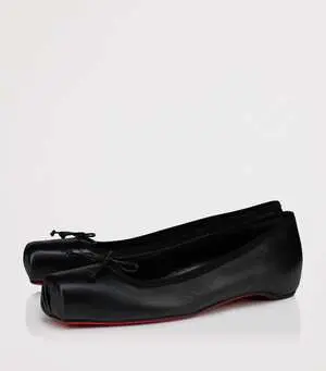 CHRISTIAN LOUBOUTIN Cassia Nodo Leather Ballet Flats