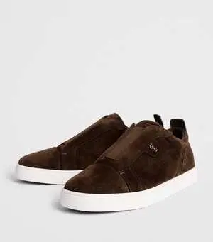 CHRISTIAN LOUBOUTIN St. Louis Suede Slip-on Sneakers