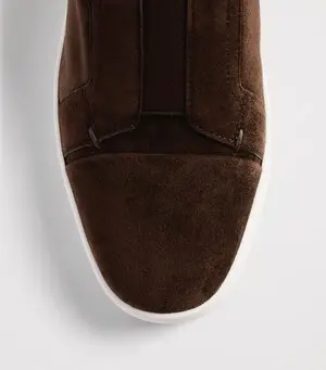 CHRISTIAN LOUBOUTIN St. Louis Suede Slip-on Sneakers