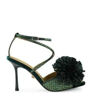Kurt Geiger Embellished Pom Pom Heeled Sandals