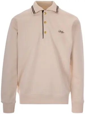 Drole De Monsieur Logo Embroidered Polo Shirt - Beige