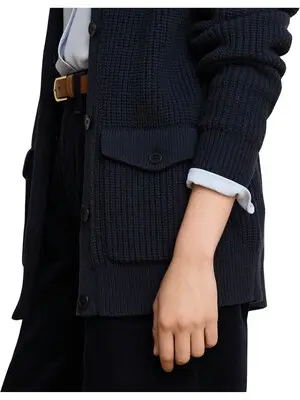 Ralph Lauren Wool-blend Rib-knit Collared Cardigan