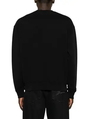 Palm Angels Logo-print Crew-neck Sweatshirt - Black