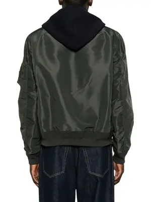 Sacai Cotton Blend And Twill Hoodie