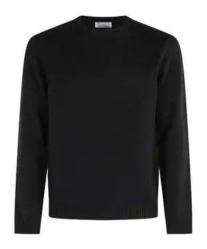ROBERTO COLLINA Crew-neck Knitted Sweater - Black