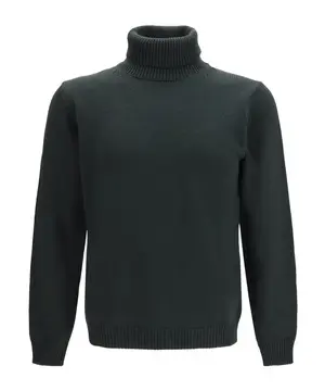 ROBERTO COLLINA Ribbed Turtleneck Knitted Sweater - Black