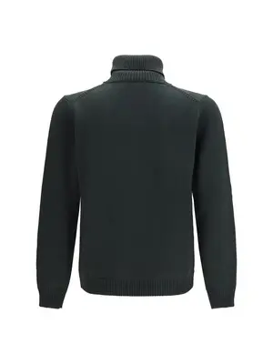 ROBERTO COLLINA Ribbed Turtleneck Knitted Sweater - Black