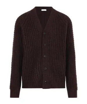 ROBERTO COLLINA V-neck Waffle Knit Cardigan
