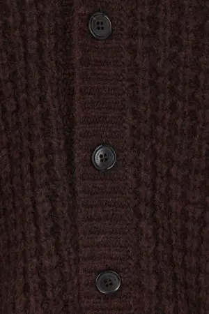 ROBERTO COLLINA V-neck Waffle Knit Cardigan