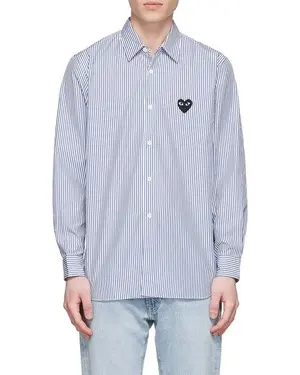 Play Comme Des Garcon Comme Des Garçons Play Striped Long-sleeved Shirt