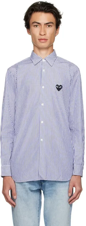 Play Comme Des Garcon Comme Des Garçons Play Striped Long-sleeved Shirt