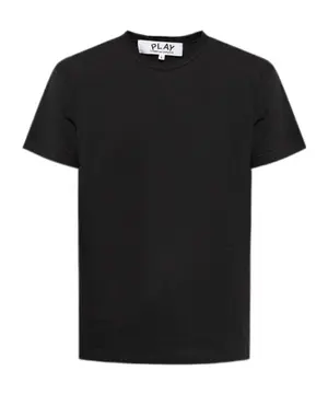 Play Comme Des Garcon Signature Heart-patch T-shirt - Black