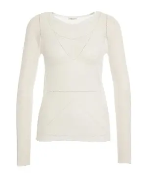 ROBERTO COLLINA Openwork Lace-effect Jumper - White
