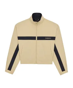 Saint Laurent Zip-up High Neck Jacket - Nude