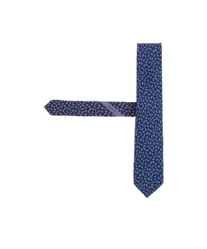 FERRAGAMO Pointed Tie - Navy Blue