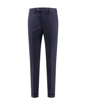 PT TORINO Mid-rise Tailored Trousers - Black